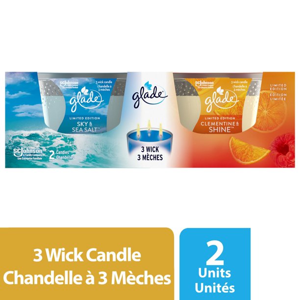 Glade Spring Triple Wick Air Freshener Candle 2pk - Sky & Sea Salt ...