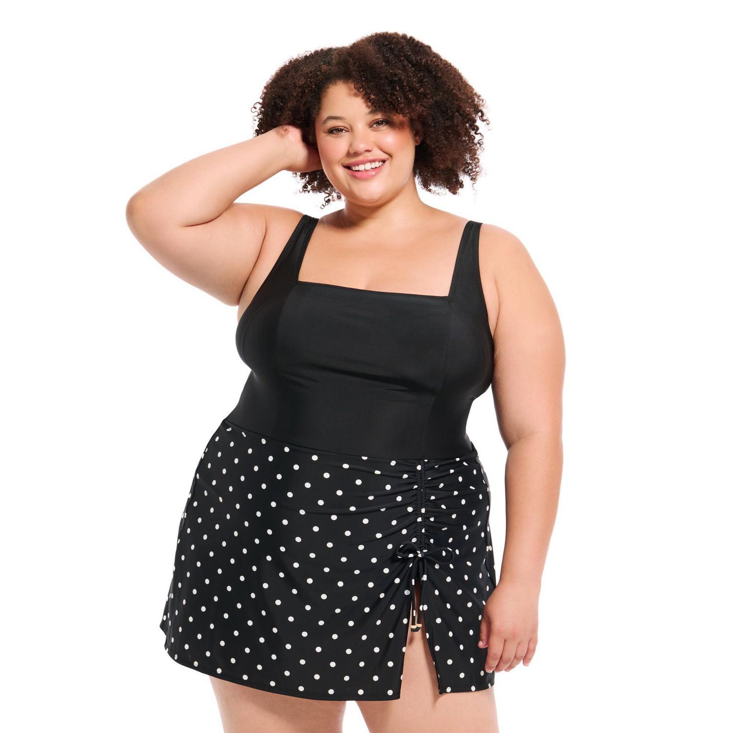 Click here for Krista Plus Size Womens Square Neck D-Cup One Piec... prices