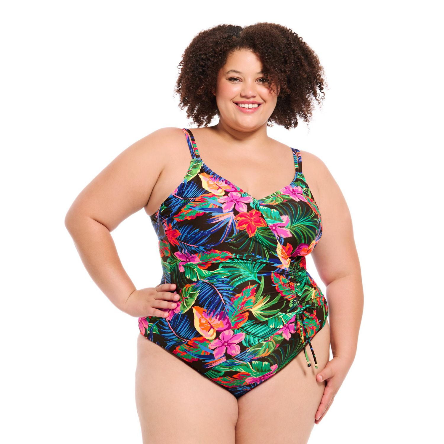 Click here for Krista Plus Size Womens V-Neck One-Piece Swimsuit... prices