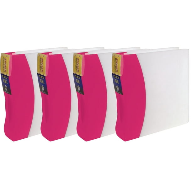 Storex Duratech Binder, Hard Cover /2"-Inch/ White- Pink spine(4 units ...