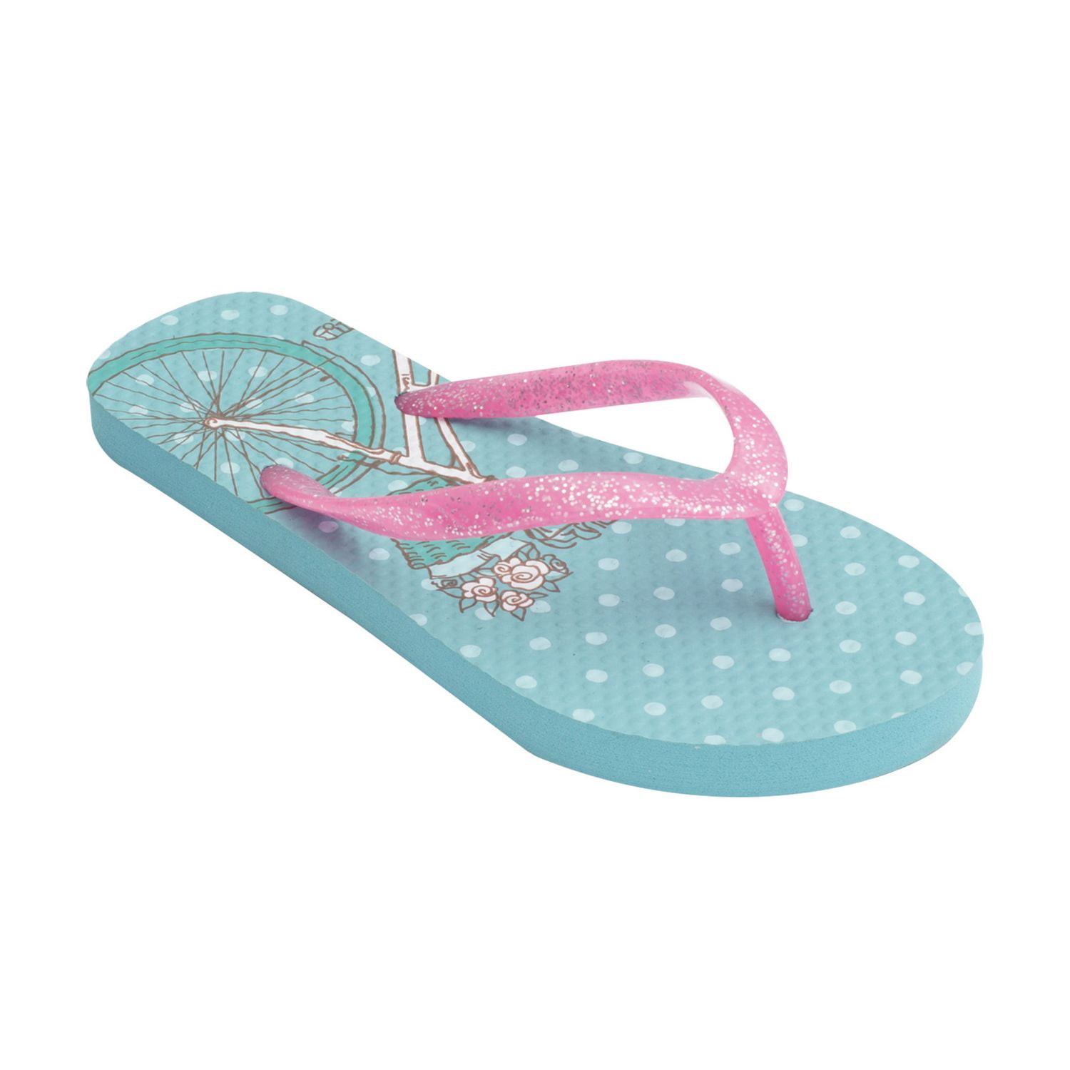 George Girls' Paris Glitter Strap Flip Flops | Walmart Canada