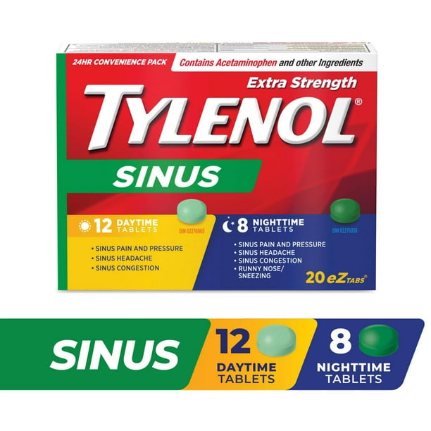 TYLENOL® Extra Stength Sinus eZ Tabs, Relieves Sinus congestion & other ...