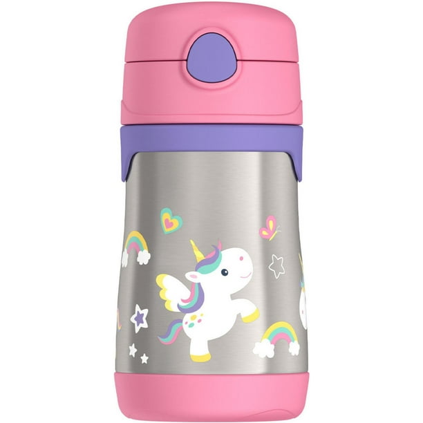 Thermos Baby Vacuum Insulated Stainless Steel 10 Oz Straw Bottle, 10 Oz ...