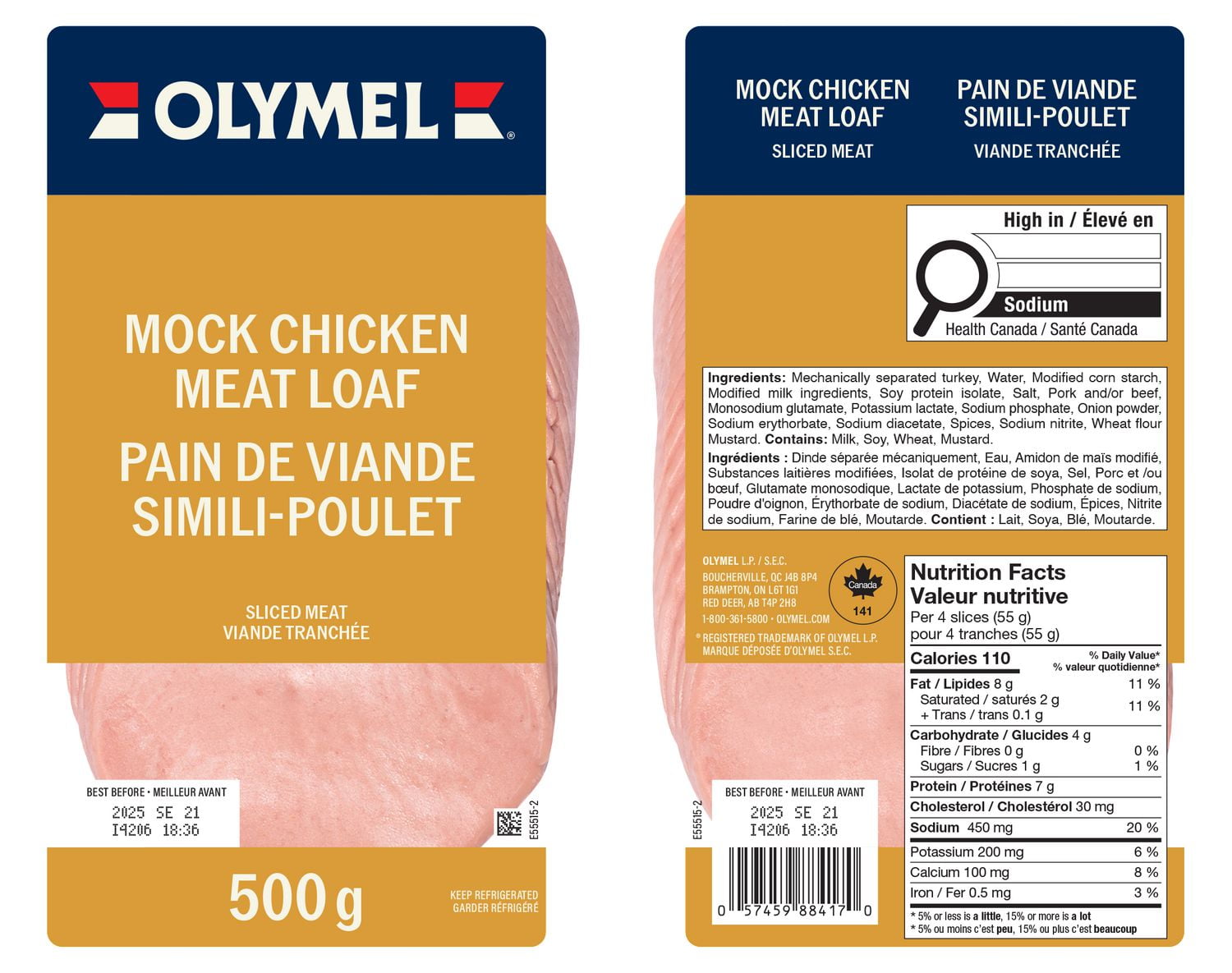 Click here for Olymel Sliced Mock Chicken Meat Loaf  500g prices