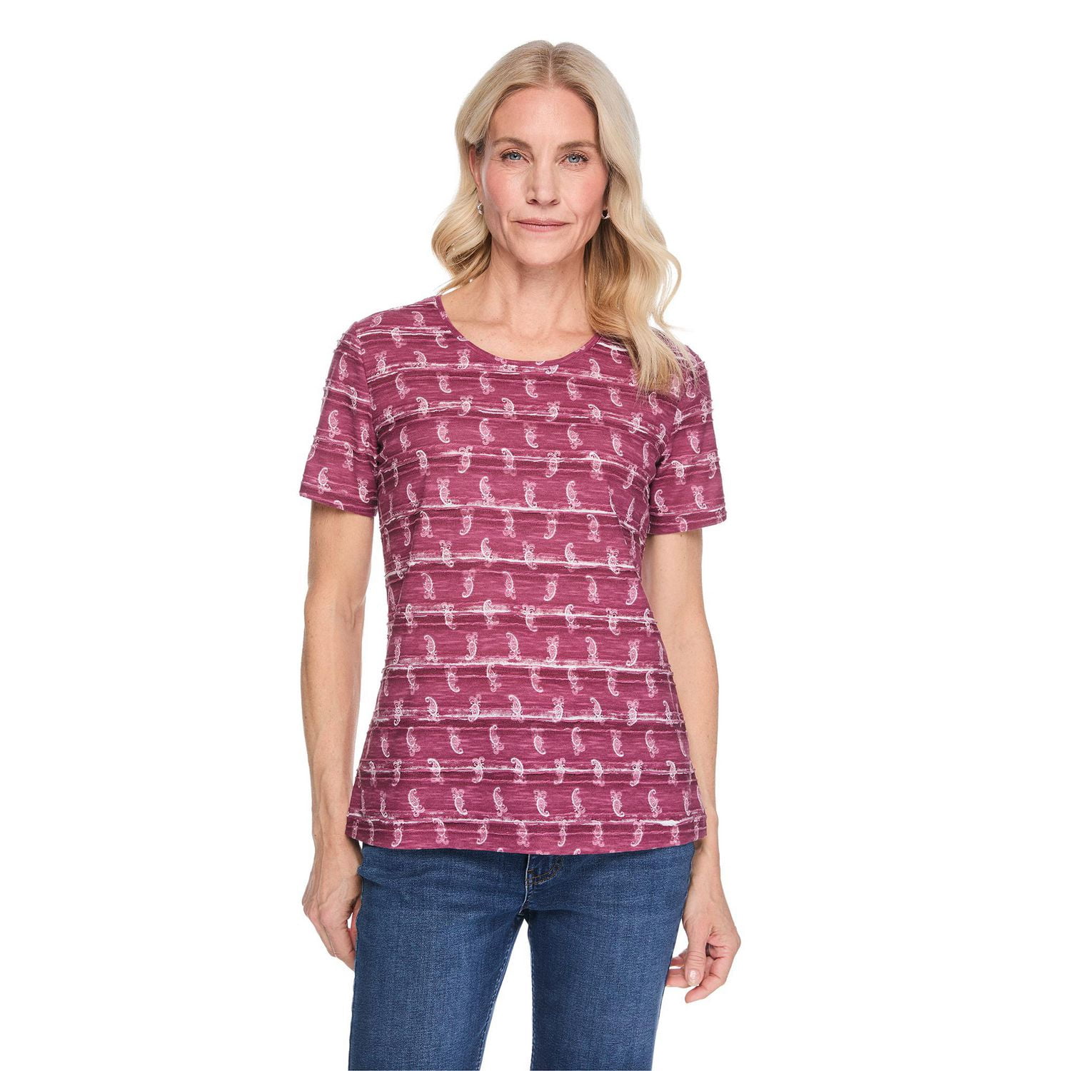 Click here for Iyla Womens Printed Jacquard T-Shirt Xxl prices