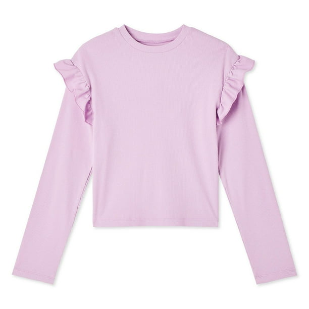 George Girls' Rib Ruffle Top - Walmart.ca