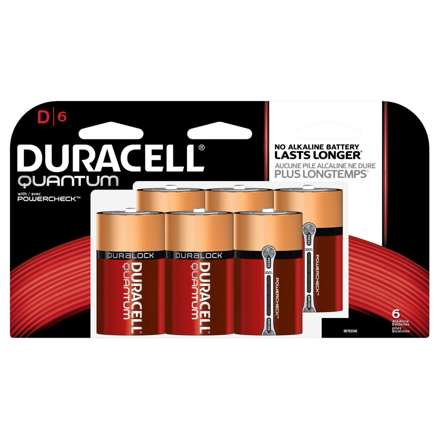Duracell 1.5V Quantum Alkaline, D Batteries with Powercheck, 6 Pack ... Duracell 1.5V Quantum Alkaline, D Batteries with Powercheck, 6 Pack ...