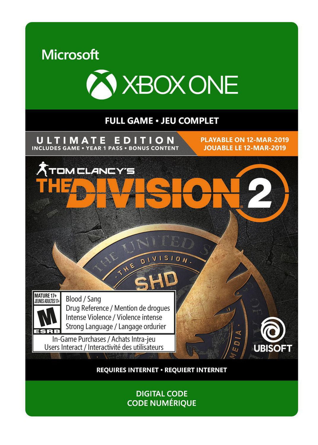 Xbox One Tom Clancy's The Division 2: Ultimate Edition [Download ...