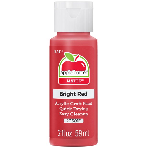 Apple Barrel Colors, 2 oz., Bright Red, 2 oz Matte Acrylic Paint ...