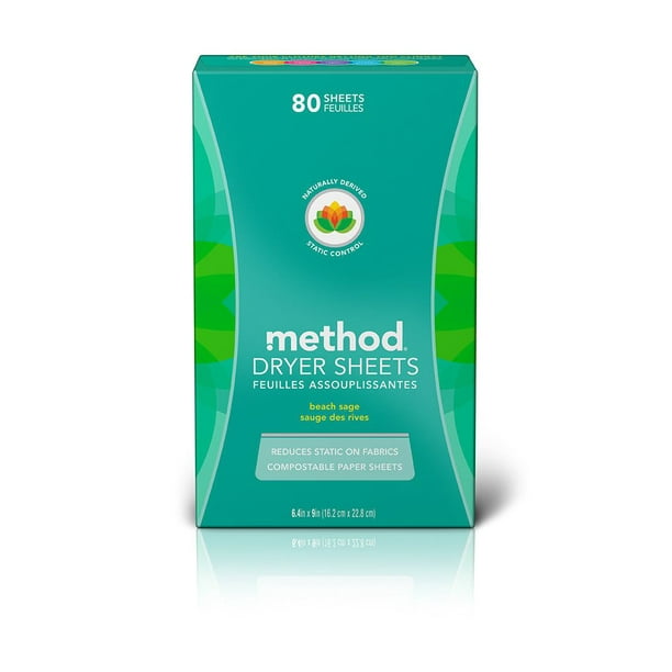 Method Dryer Sheets, Beach Sage, 80 Sheets - Walmart.ca
