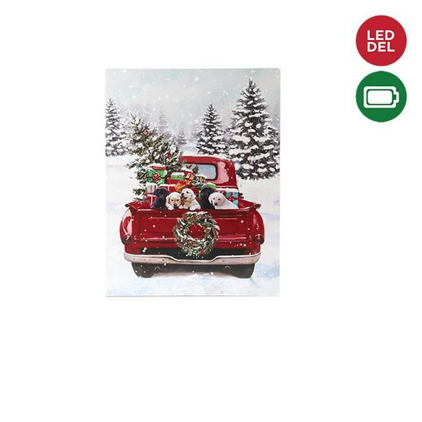 LIGHT-UP LED CANVAS - WINTER SCENE, 16IN X 12IN, LIGHT-UP LED CANVAS ...