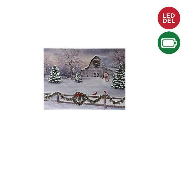 LIGHT-UP LED CANVAS - WINTER SCENE, 16IN X 12IN, LIGHT-UP LED CANVAS ...