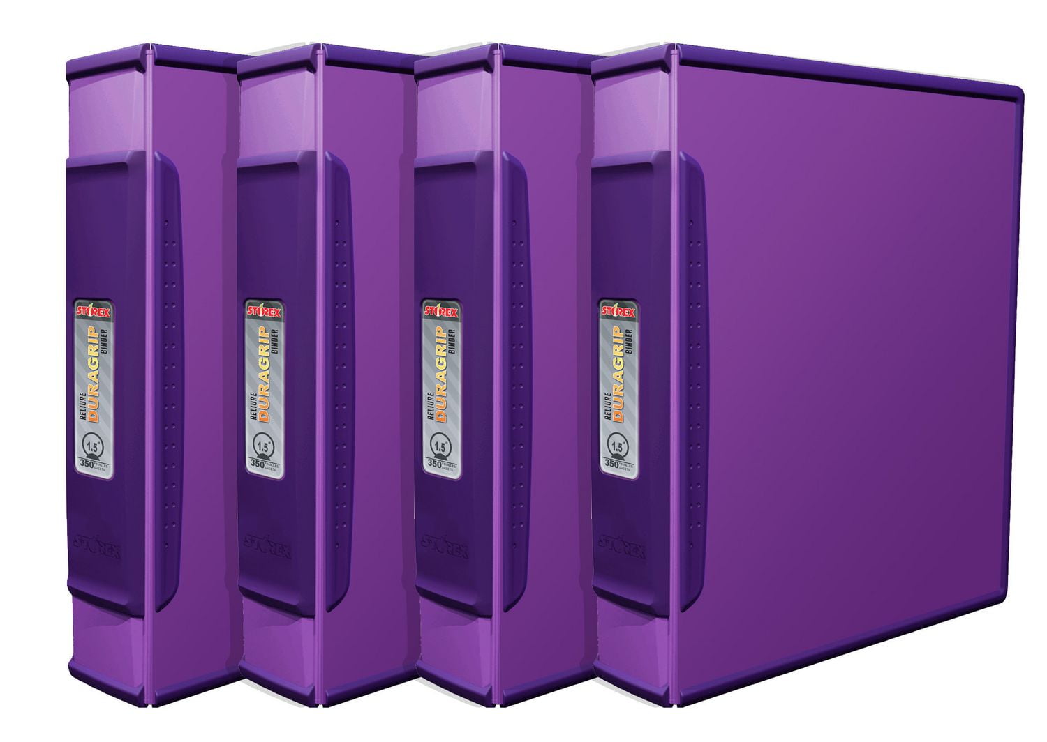 Storex Duragrip Binder Hard Cover/1.5" Inch O-Ring/ Purple (4 units ...