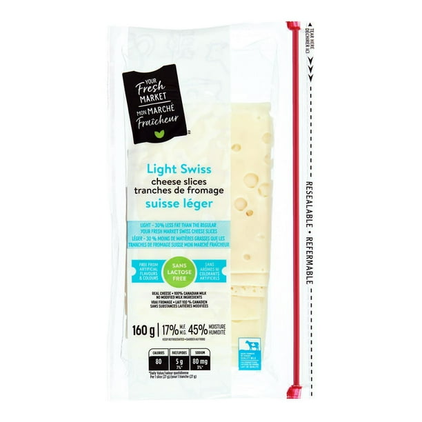 Your Fresh Market Light Swiss Cheese, 160 g - Walmart.ca