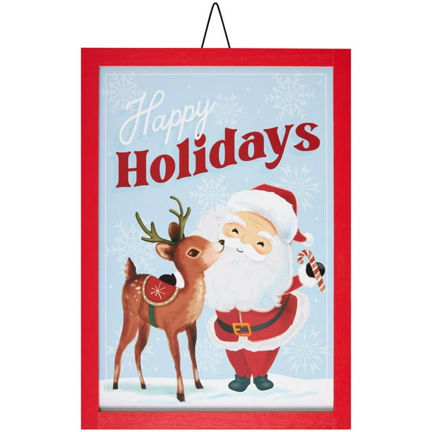 Holiday Time Happy Holidays Santa Sign - Walmart.ca