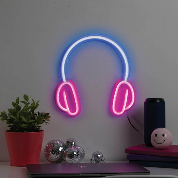 Merkury Innovations 11" Headphones LED Neon Wall Sign - Walmart.ca