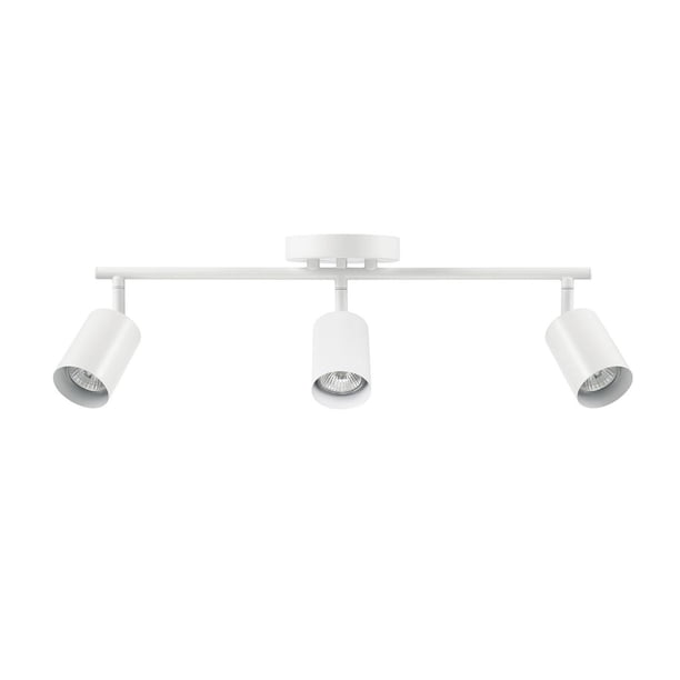 21" 3-Light Matte White Track Lighting with Pivoting Track Heads ...