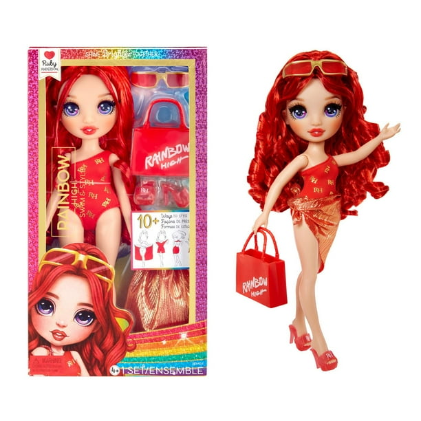 Rainbow High Swim & Style Ruby (Red) 11” Doll - Walmart.ca