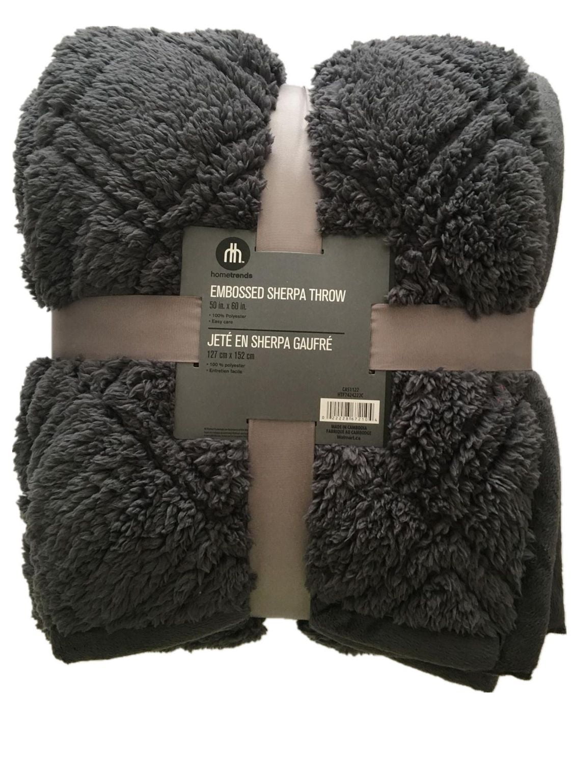 hometrends Embossed Sherpa Throw | Walmart Canada
