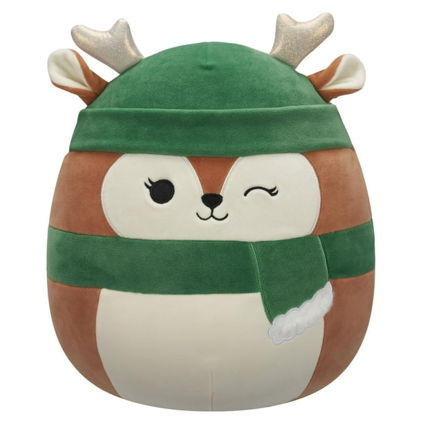 Squishmallows 12" Holiday Plush - Dawn the Winking Brown Fawn with ...