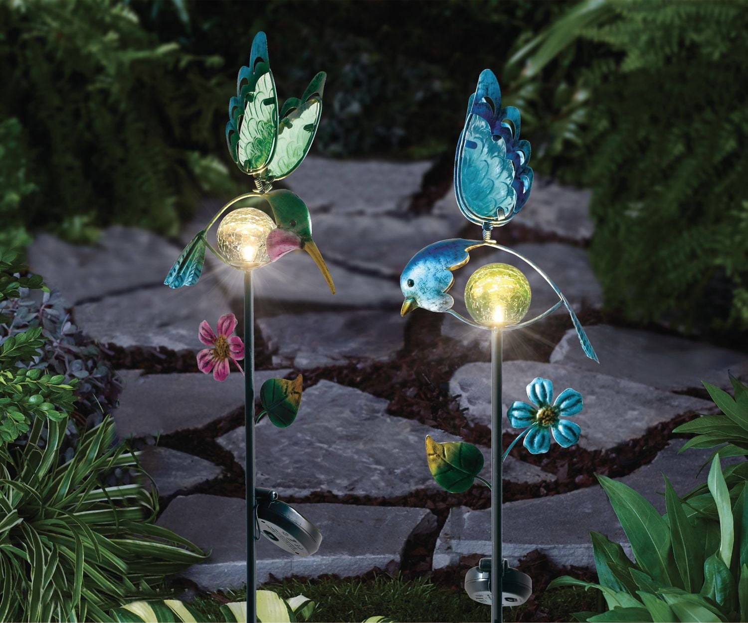 Hometrends Solar Bird Garden Stake Outdoor Lighting LED - BLUEJAY ...