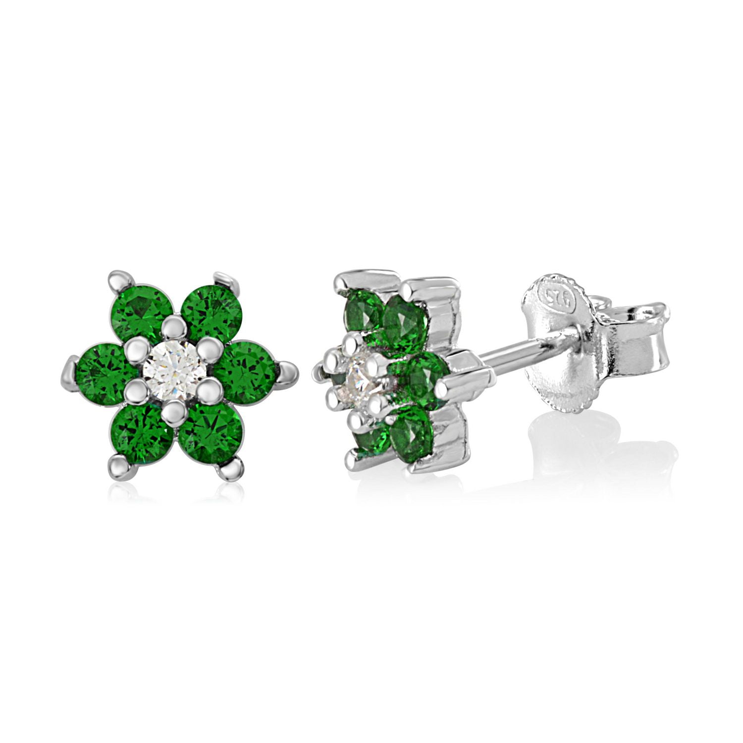 Click here for Unicornj Childrens Sterling Silver 925 Green Cz 6... prices