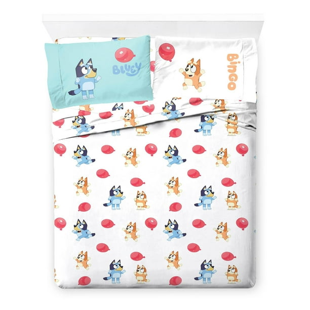 Bluey 'Buddies' 4-Piece Full Sheet Set, 100% Polyester, Full (Double ...