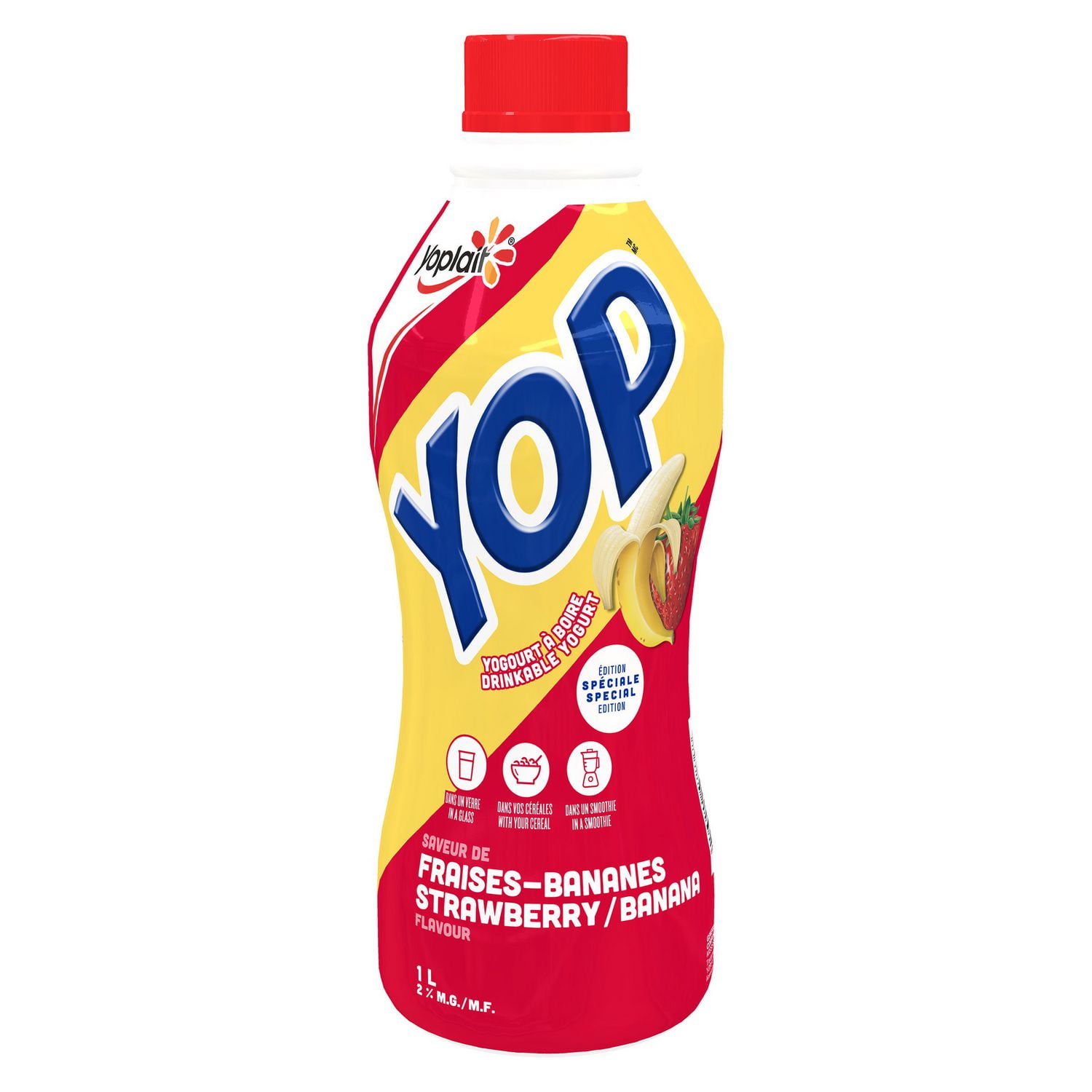 Yop by Yoplait Yoplait Yop Strawberry/Banana Flavour Special Edition ...