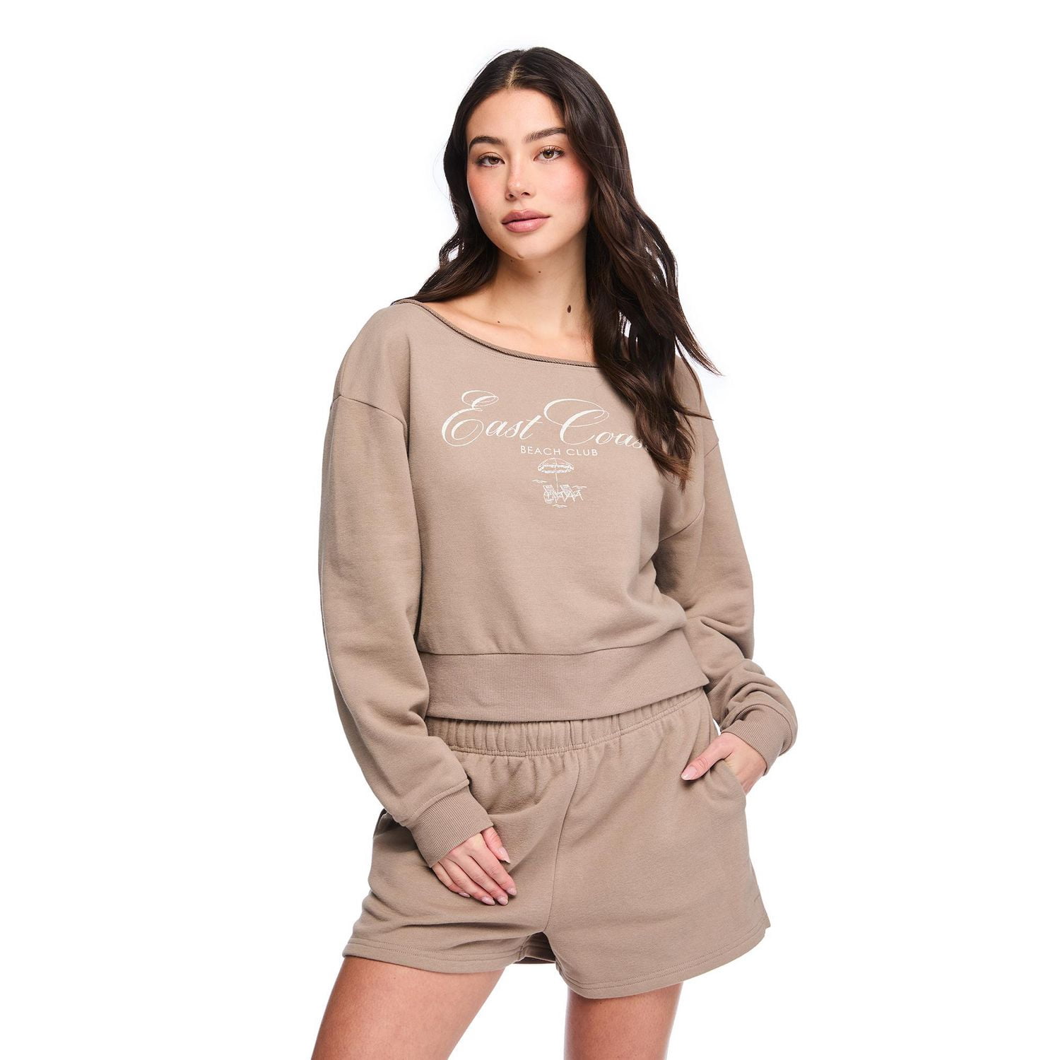 Click here for No Boundaries Womens Off The Shoulder Sweatshirt M prices