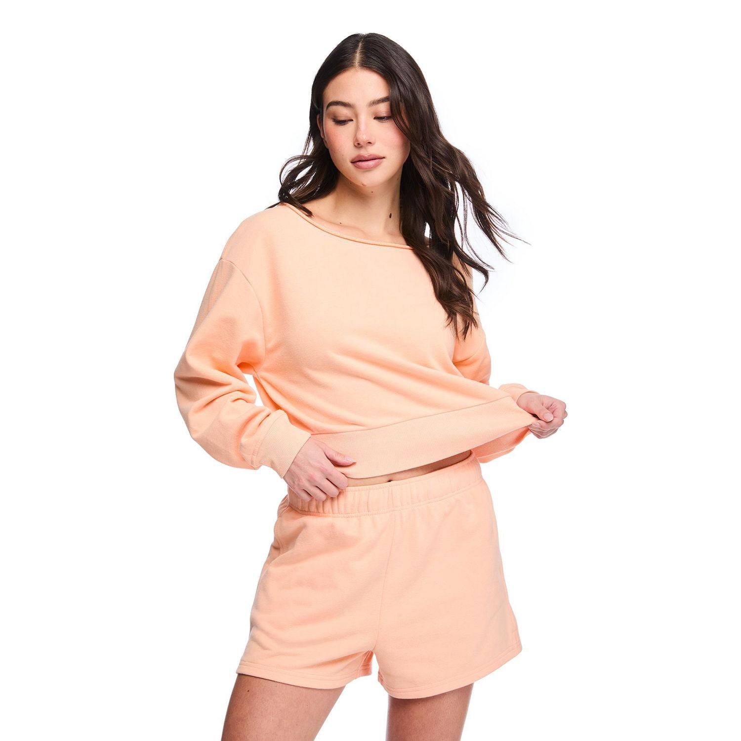 Click here for No Boundaries Womens Off The Shoulder Sweatshirt X... prices