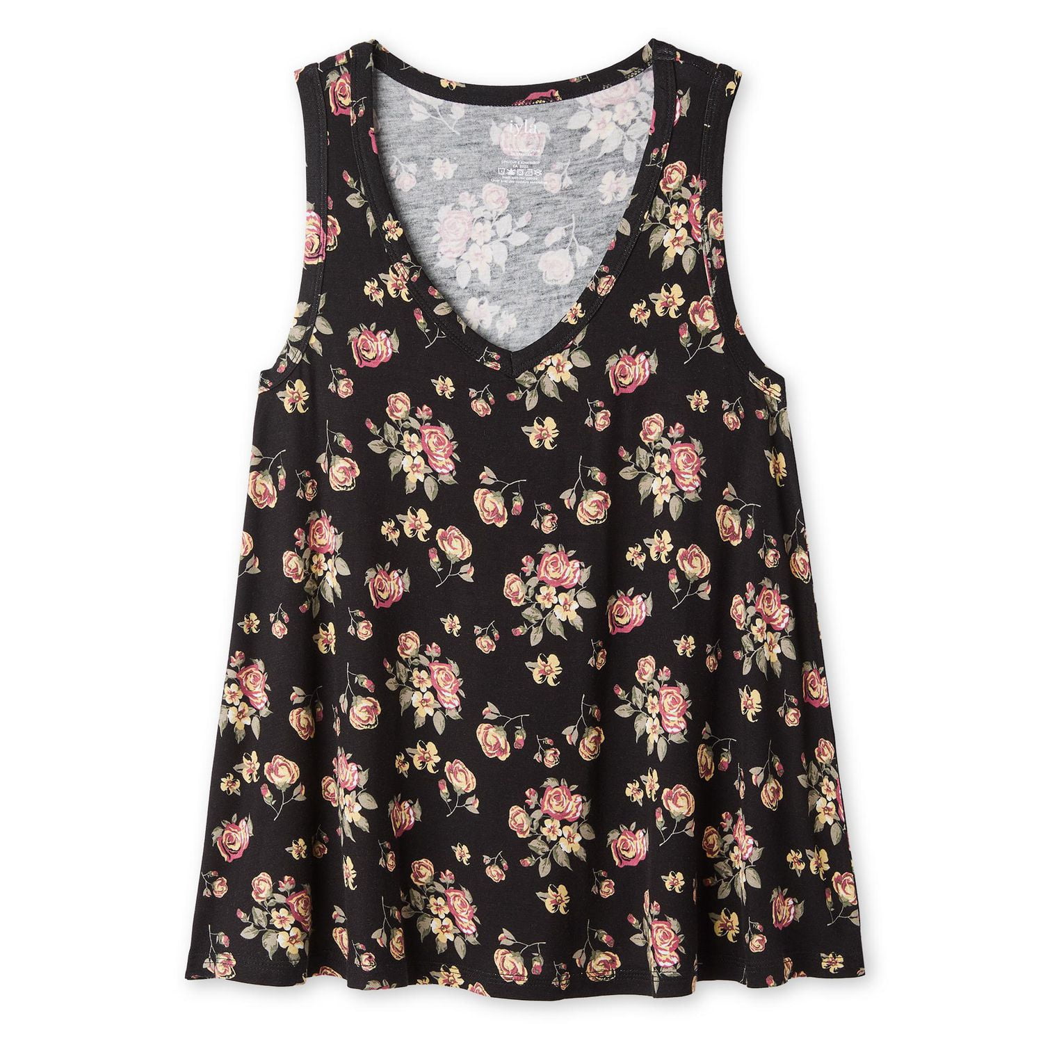 Click here for Iyla Womens Printed Drapey V-Neck Tank Top S prices