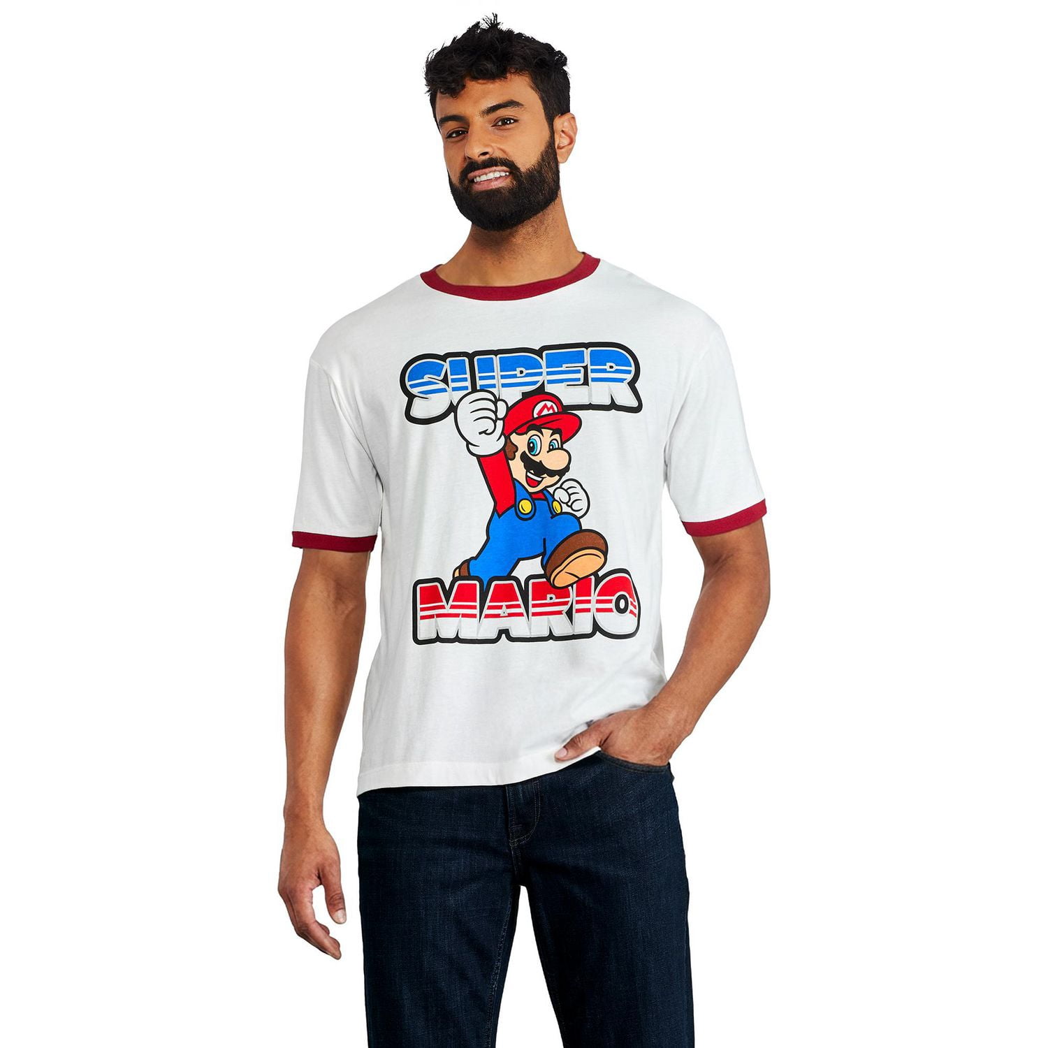 Click here for Super Mario Bros. Super Mario Mens Ringer T-Shirt... prices
