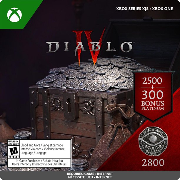 Diablo IV 2800 Platinum - Xbox Series X|S and Xbox One [Digital Code ...