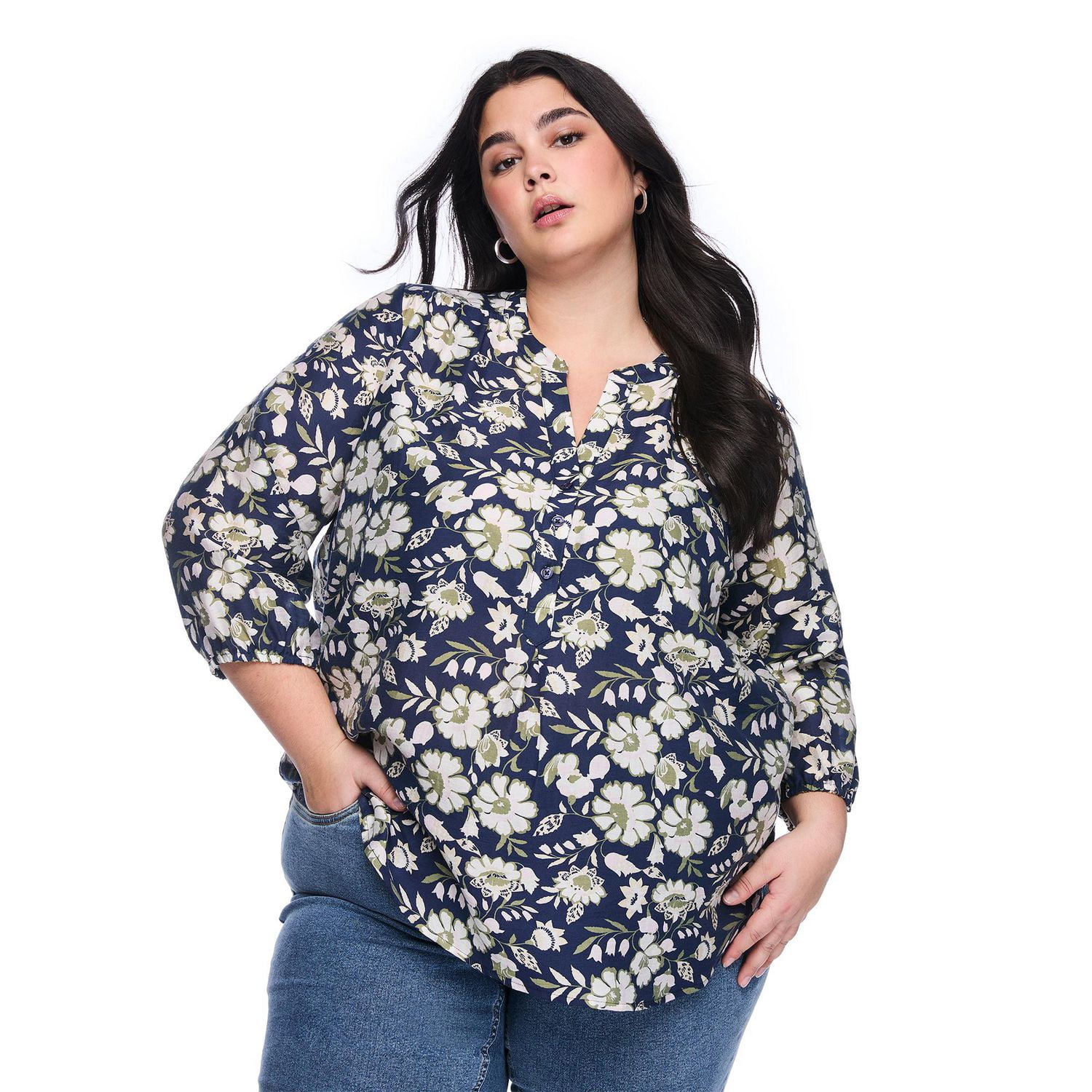 Lane Bryant Women's Plus 3/4 Sleeve Blouse - Walmart.ca
