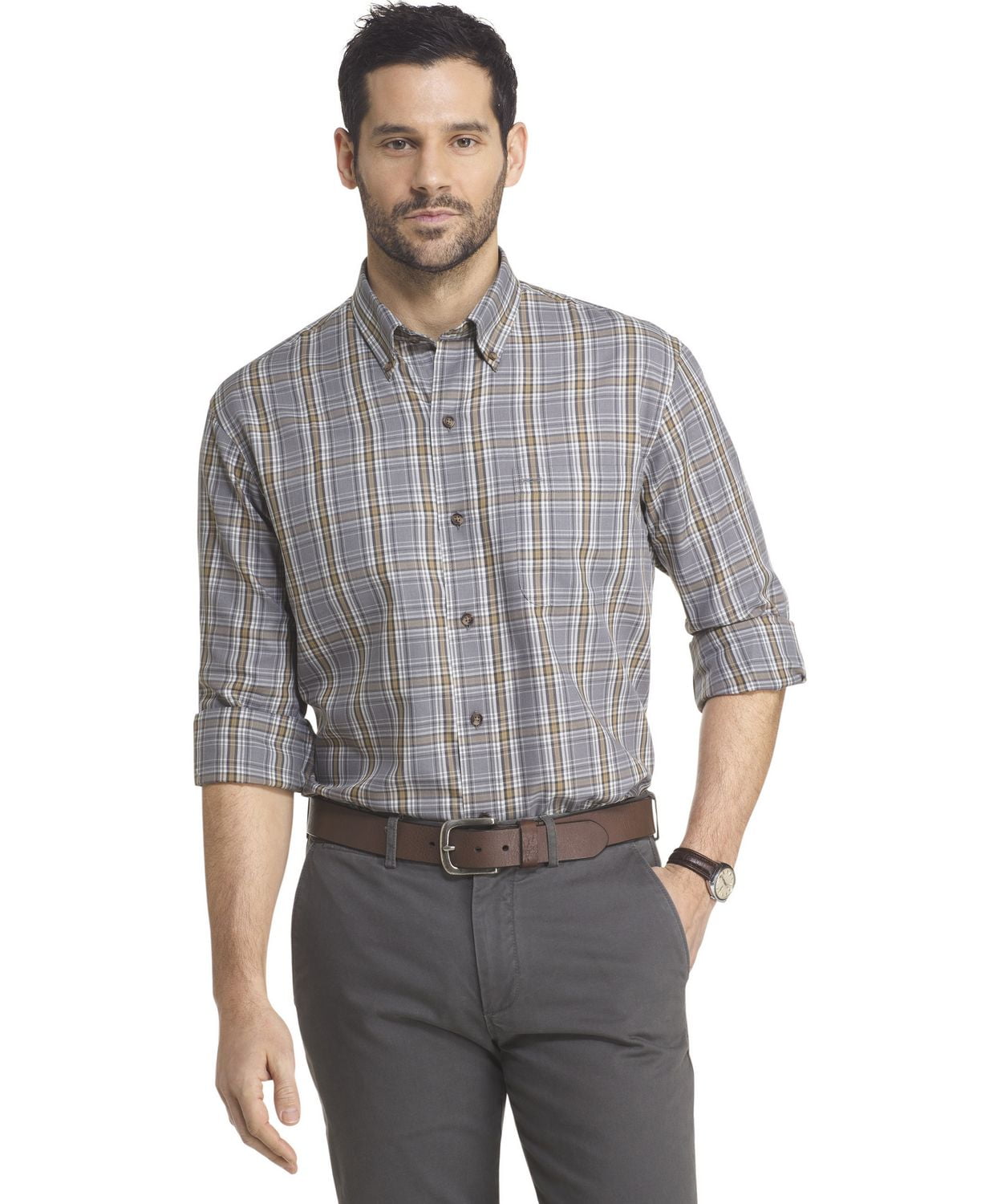 Arrow Men's Long Sleeve Heritage Twill Woven Shirt | Walmart Canada