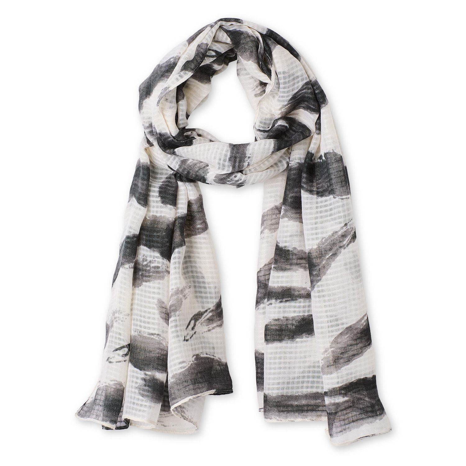 Click here for Time And Tru Womens Abstract Printed Scarf Grey On... prices