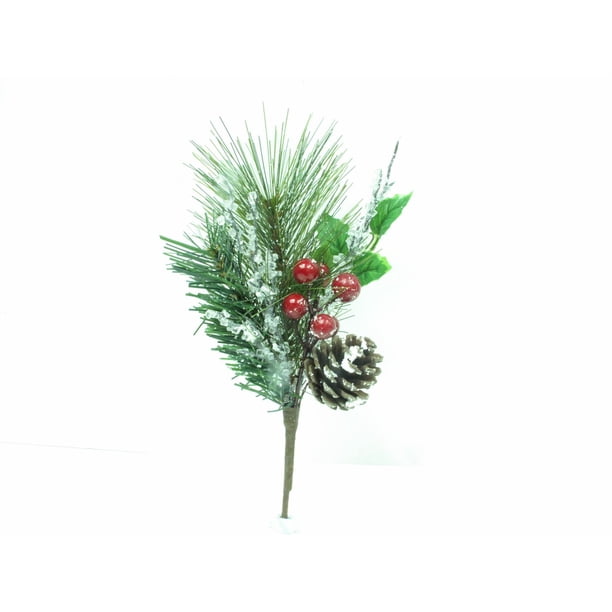 Holiday Time Berry with Pinecone Decorative Christmas Pick - Walmart.ca