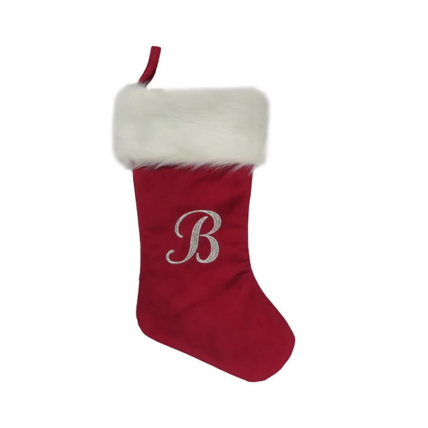 Holiday time Velvet Monogram Stocking B - Walmart.ca