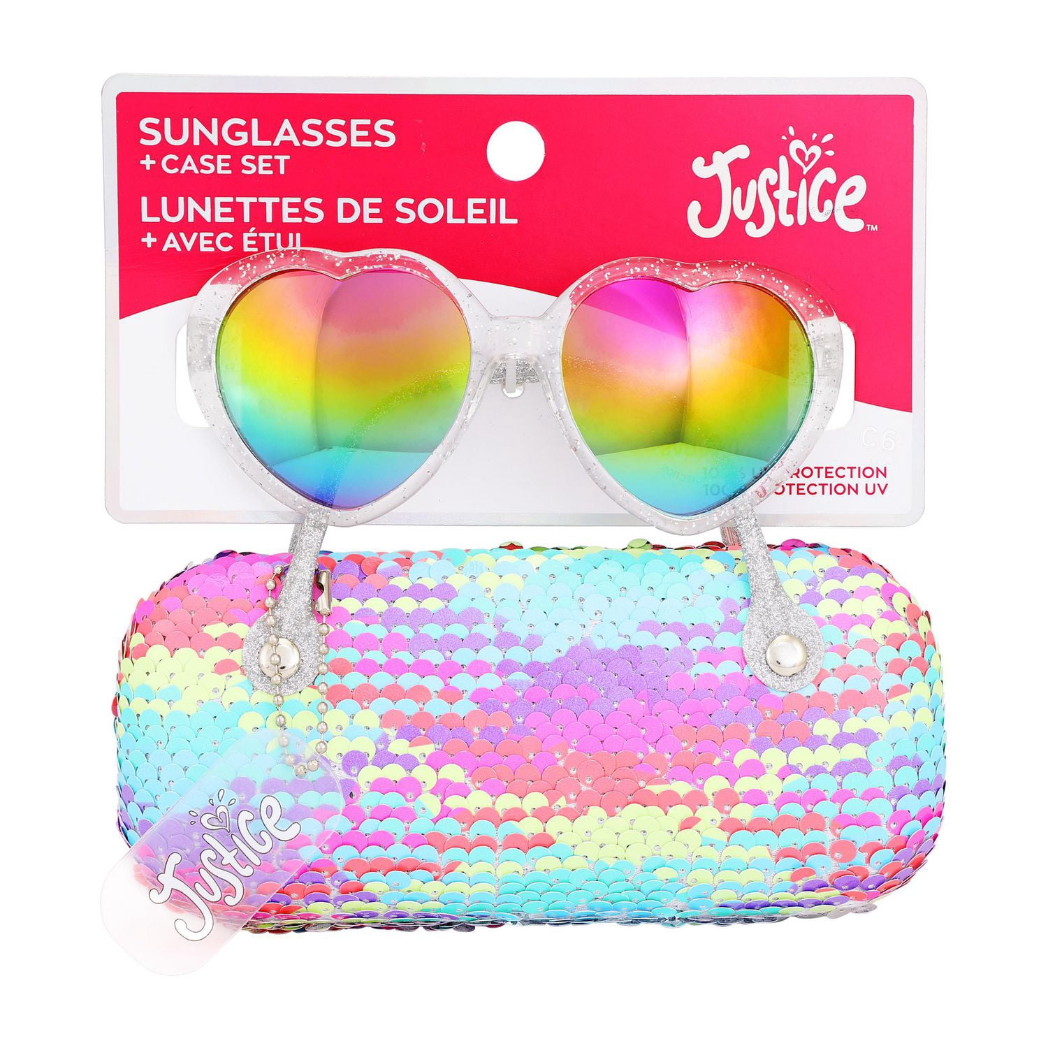 Click here for Justice Heart Shaped Sunglasses With Case One Size prices