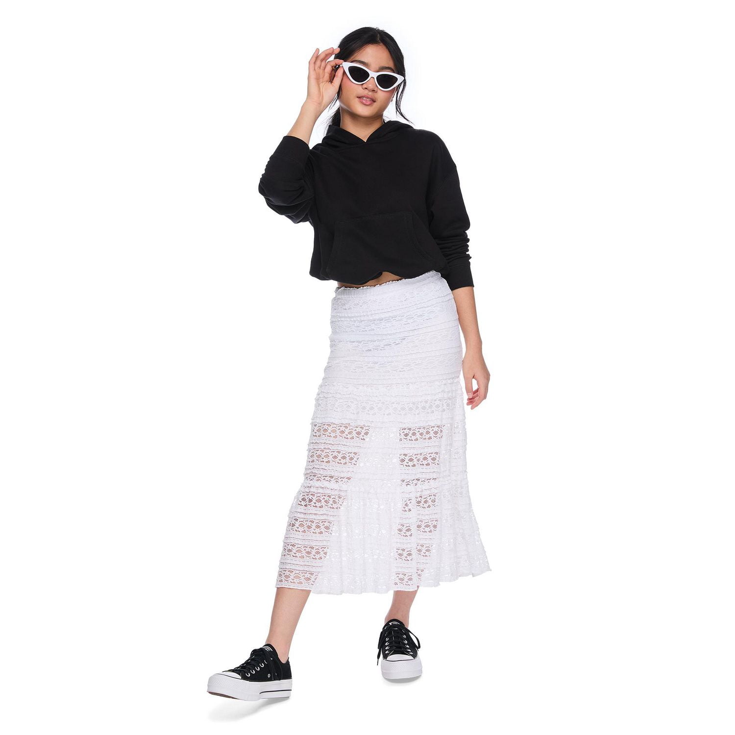 Click here for My Sisters Closet Girls Tiered Lace Midi Skirt S prices