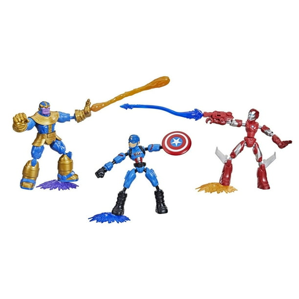 Marvel Avengers Bend and Flex, pack 3 figurines flexibles de 15 cm avec ...