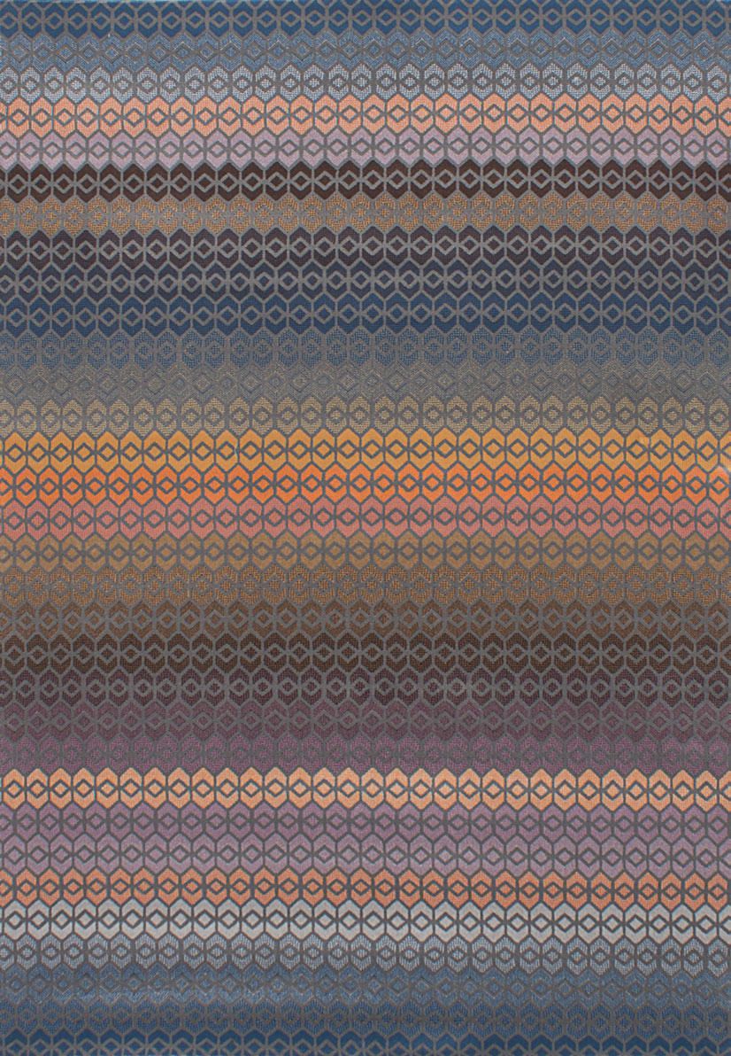 eCarpetGallery Chateau Blue Copper Polypropylene Rug 5'5"x7'9 ...