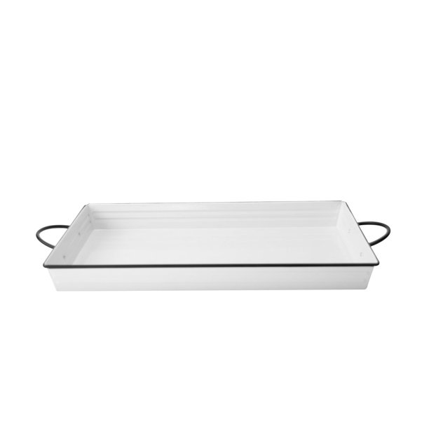 Home Trends White Metal Rectangle tray with black rim - Walmart.ca