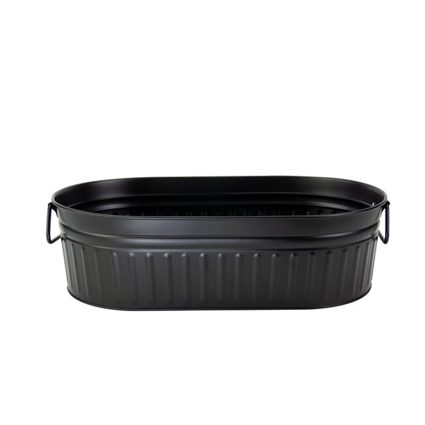 Matte black oval tub with metal handle - Walmart.ca
