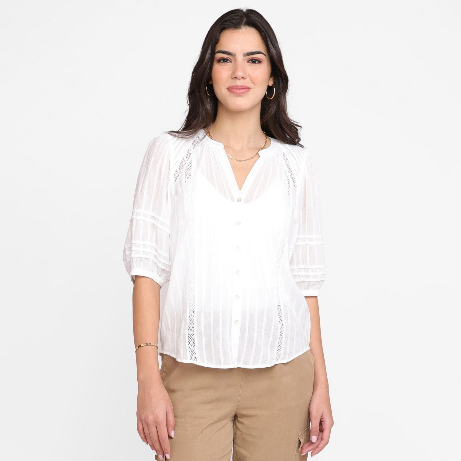 Click here for Devoted Womens  Pintuck Blouse Sizes Xs-Xl L prices