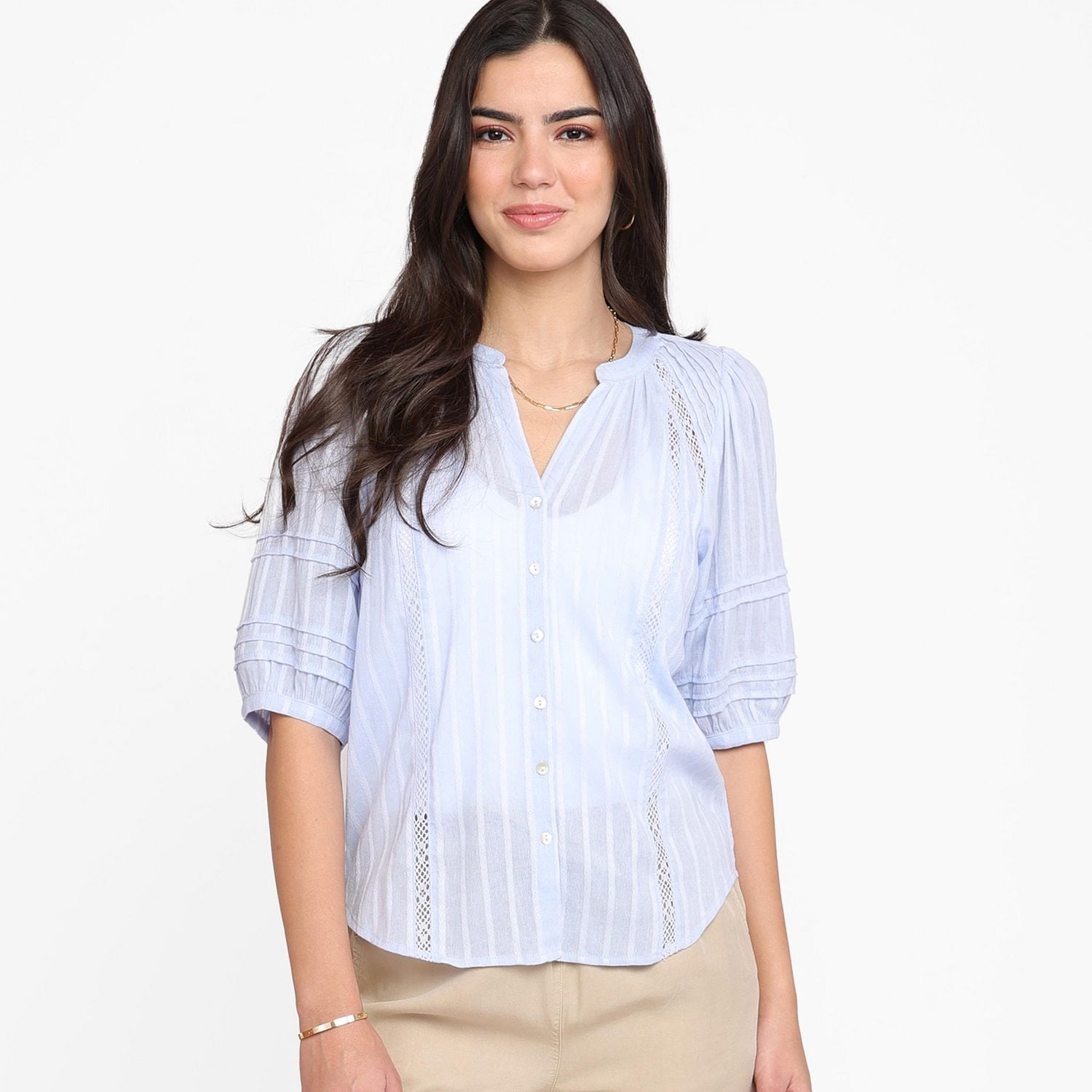 Click here for Devoted Womens  Pintuck Blouse Sizes Xs-Xl L prices