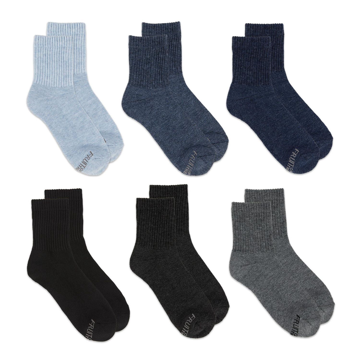 Click here for Fruit Of The Loom All Day Comfort Mid Crew Socks F... prices