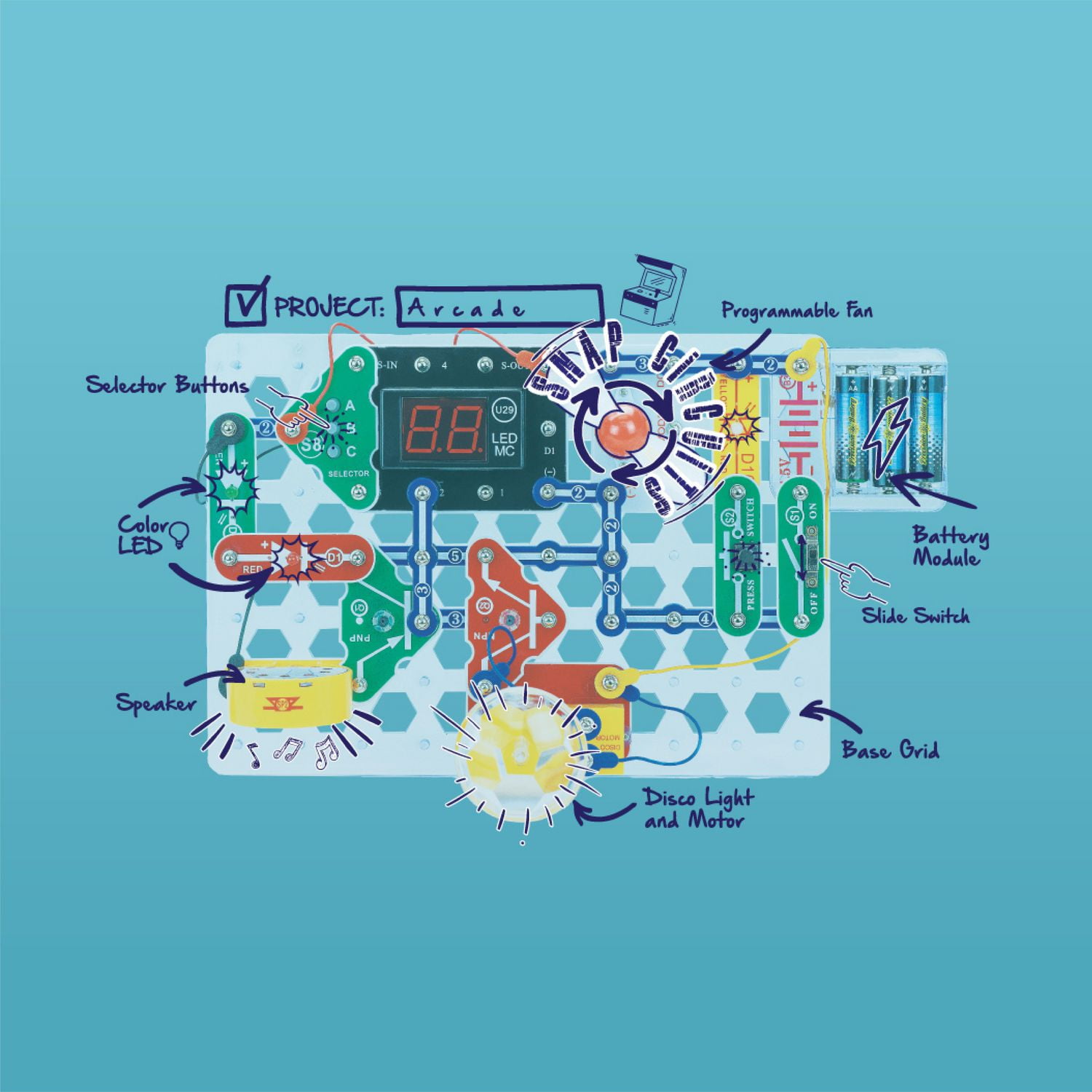 Snap circuits arcade electronics exploration kit store