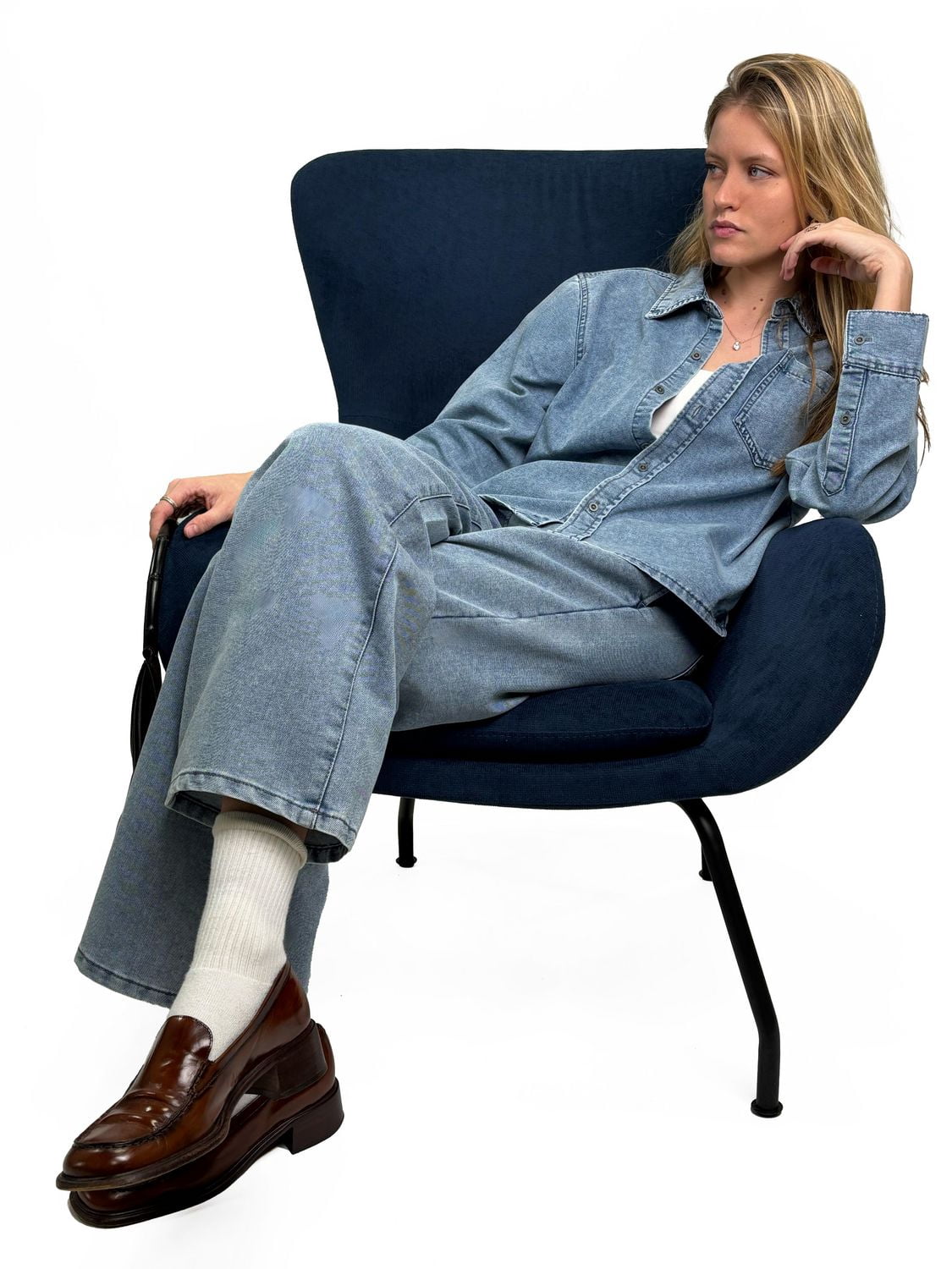 Click here for Jeaniologie Ladies Jn Crop Ls Shirt Blue S prices