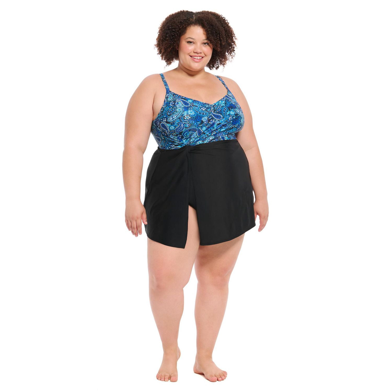 Click here for Krista Plus Womens Crossover V Neck One Piece Swim... prices